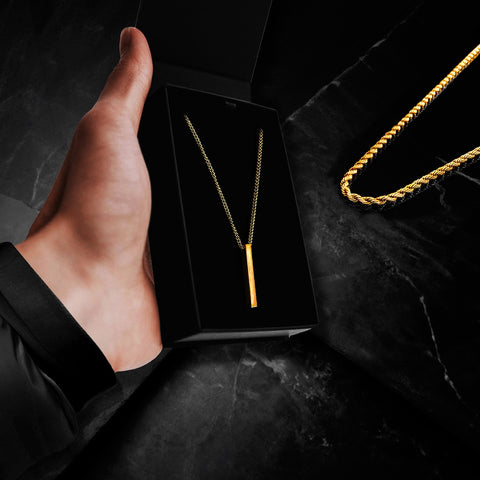 Bar & Rope Necklace Set (24kt Gold) - 2 Pack – RoseGold & Black Pty Ltd