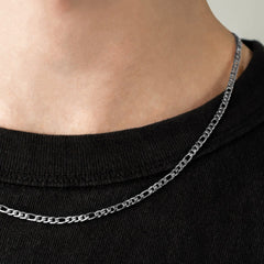 Figaro & Rope Chain Necklace Set in Silver – RoseGold & Black Pty Ltd