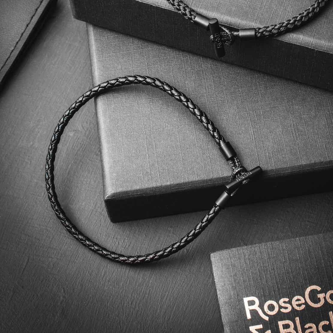 Men's Bar Bracelet – RoseGold & Black Pty Ltd