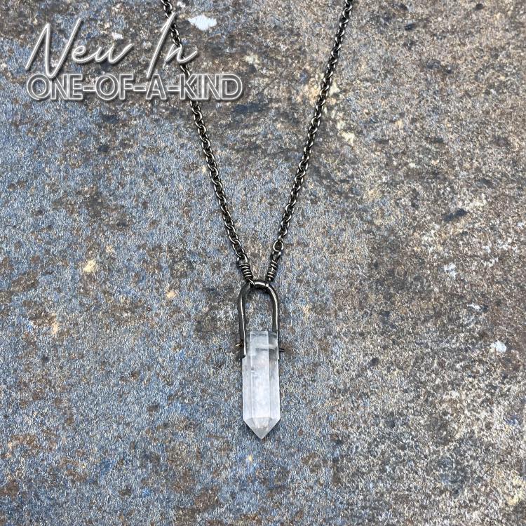 Quartz Crystal Necklace – RoseGold & Black Pty Ltd